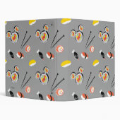 Mickey Mouse Sushi Icon Pattern 3 Ring Binder | Zazzle