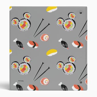 Mickey Mouse Sushi Icon Pattern 3 Ring Binder | Zazzle