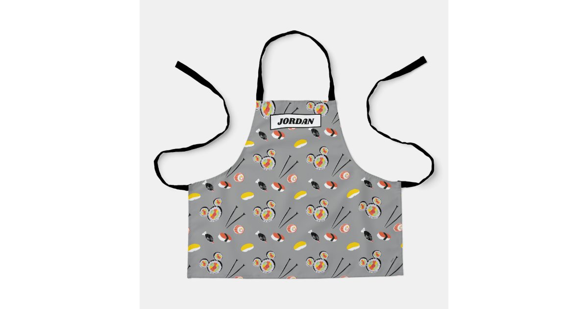 Mickey Mouse Sushi Icon Pattern Apron | Zazzle