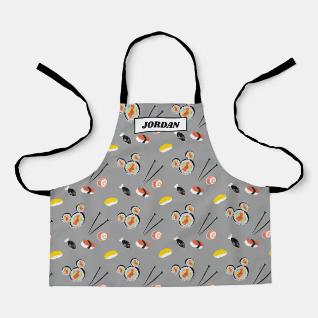 Mickey Mouse Sushi Icon Pattern Apron | Zazzle