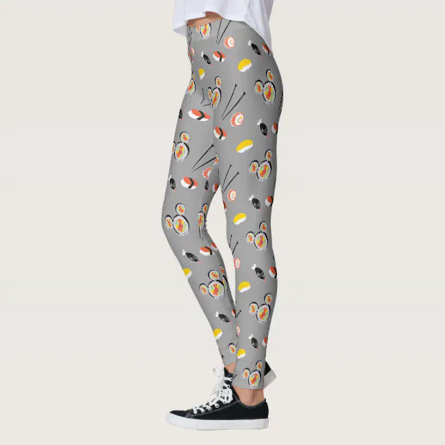 Mickey Mouse Sushi Icon Pattern Leggings | Zazzle