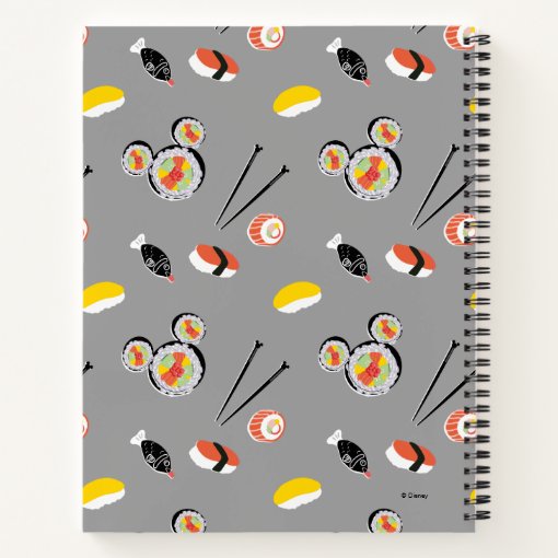 Mickey Mouse Sushi Icon Pattern Notebook | Zazzle