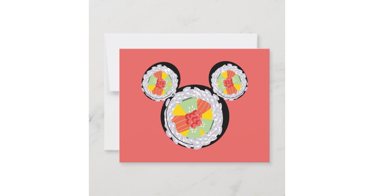 Mickey Mouse Sushi Icon Postcard | Zazzle