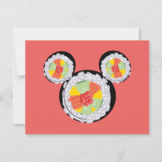 Mickey Mouse Sushi Icon Postcard | Zazzle