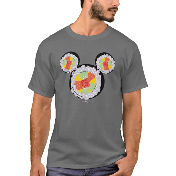 Mickey Mouse Sushi Icon Pattern Fabric | Zazzle