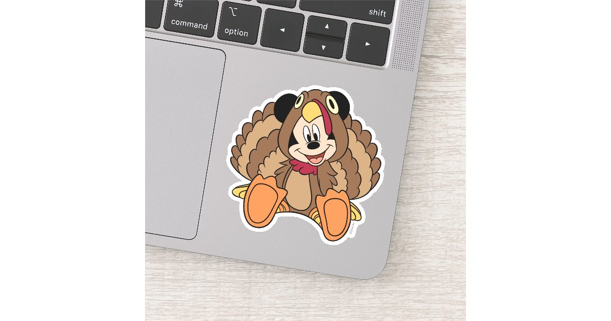 Mickey Mouse Thanksgiving Turkey Sticker | Zazzle