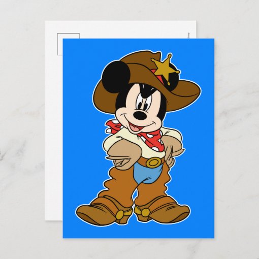 Mickey Mouse the Cowboy Postcard | Zazzle