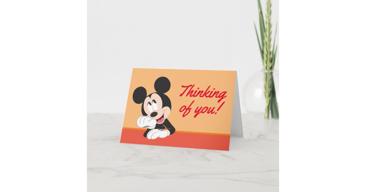 Mickey Mouse Thoughtful Card | Zazzle