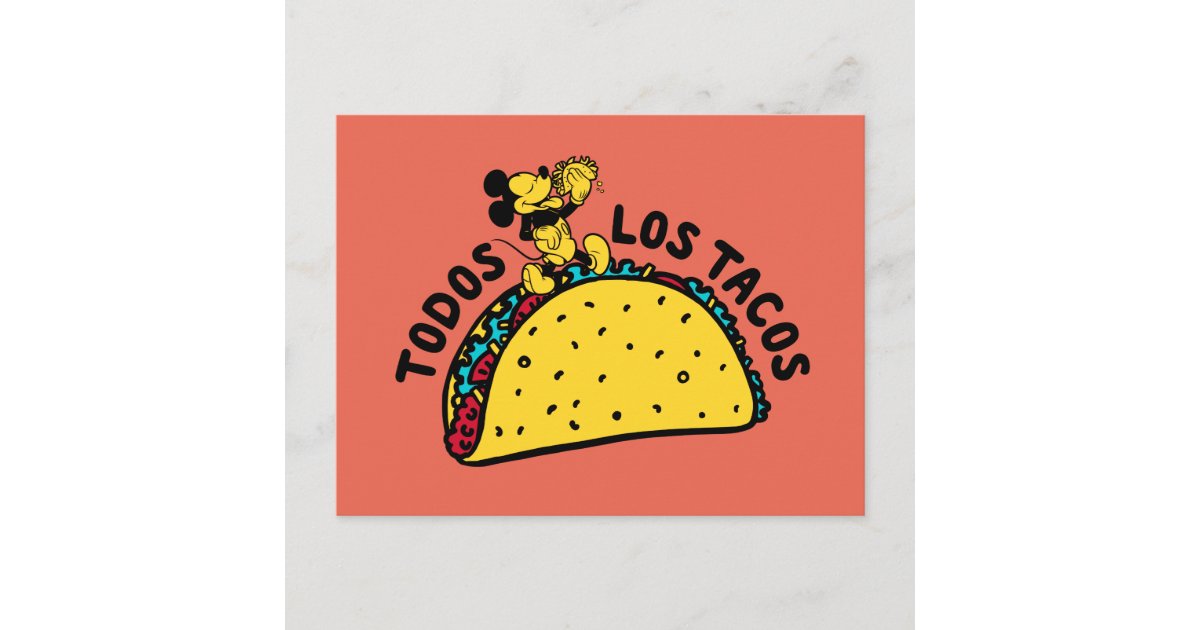 Mickey Mouse Todos Los Tacos Sign Postcard | Zazzle