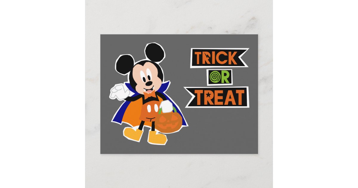 Mickey Mouse Vampire | Halloween Postcard | Zazzle
