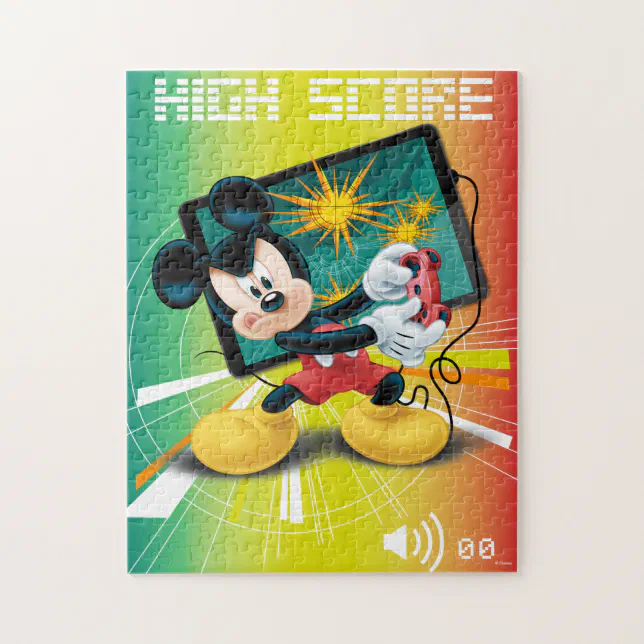 Mickey Mouse Video Game High Score Jigsaw Puzzle | Zazzle