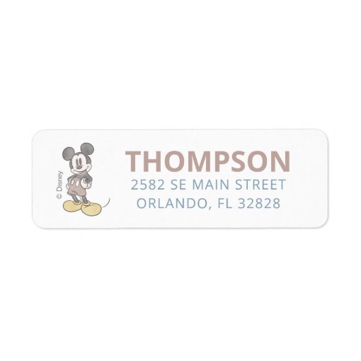 Mickey Mouse Watercolor Birthday Label | Zazzle