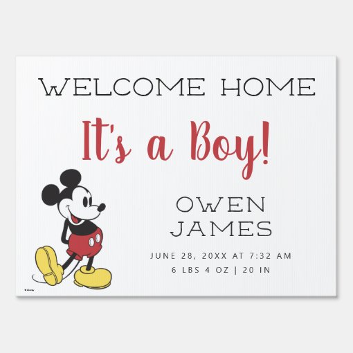 Mickey Mouse | Welcome Baby Sign | Zazzle