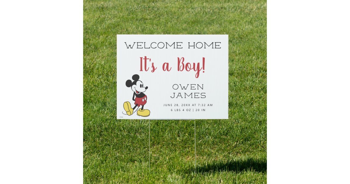 Mickey Mouse | Welcome Baby Sign | Zazzle
