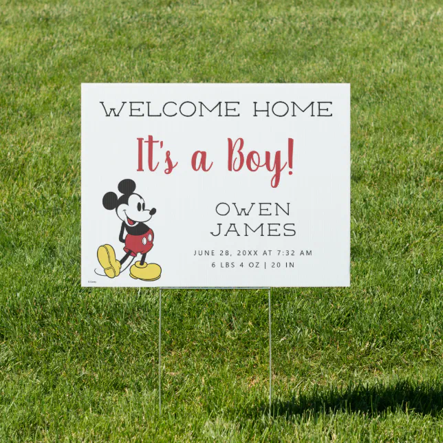 Mickey Mouse | Welcome Baby Sign | Zazzle