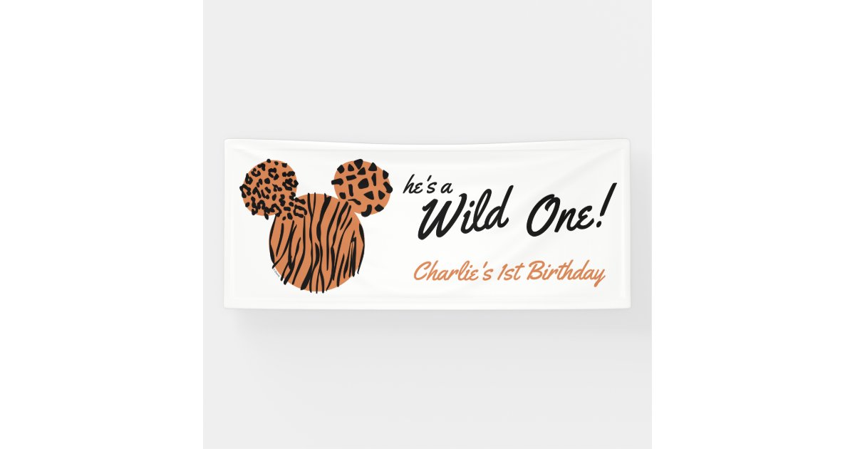Mickey Mouse | Wild One 1st Birthday Banner | Zazzle