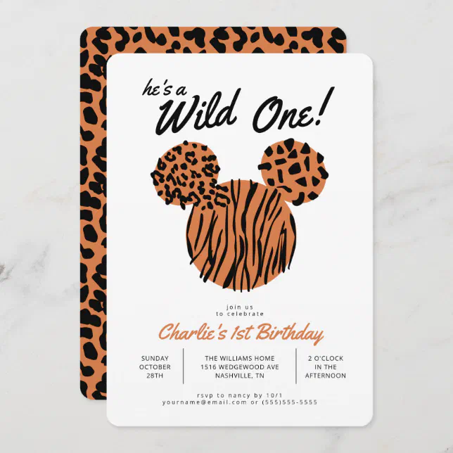 Mickey Mouse | Wild One 1st Birthday Invitation | Zazzle