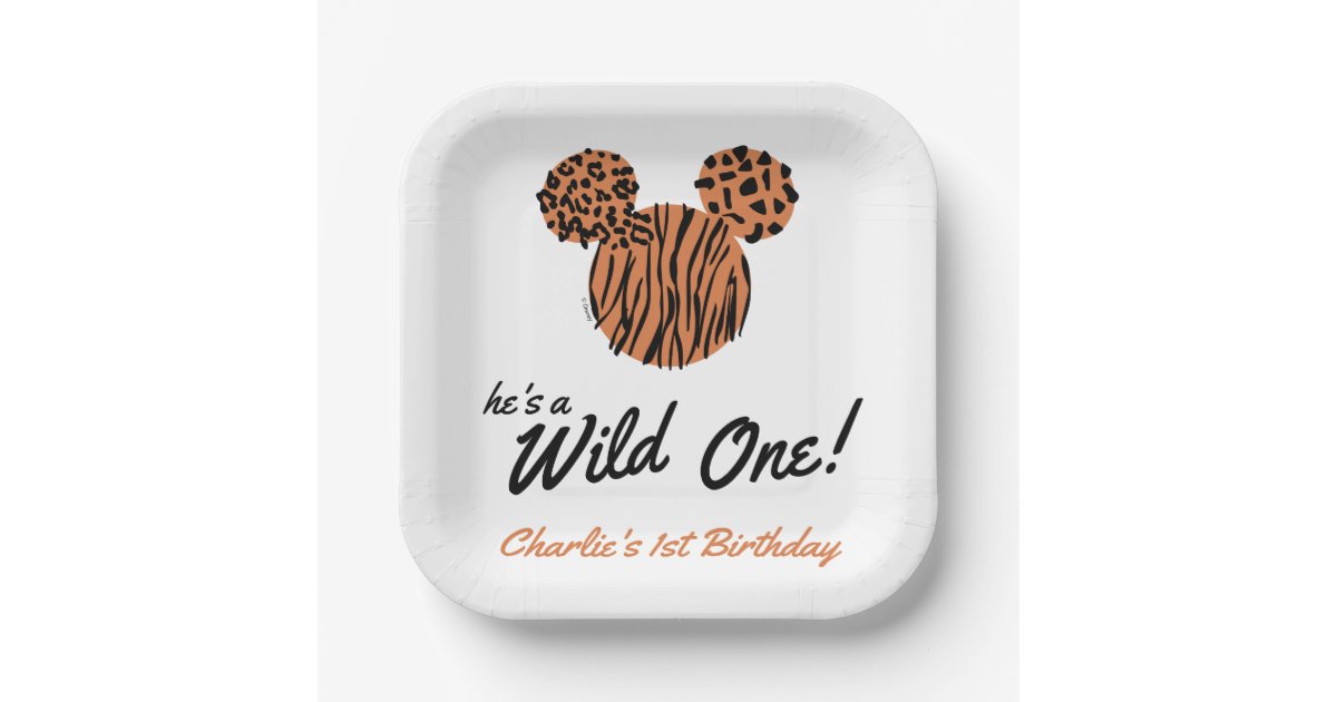 Mickey Mouse | Wild One 1st Birthday Paper Plates | Zazzle