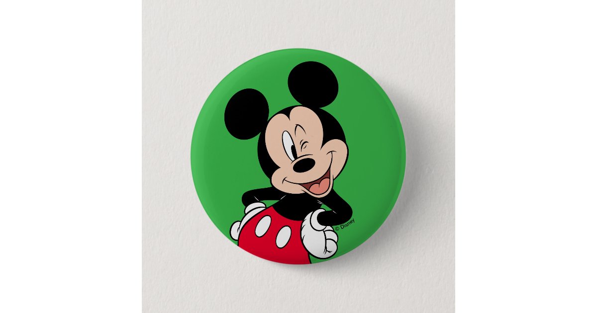 Mickey Mouse Wink Button | Zazzle