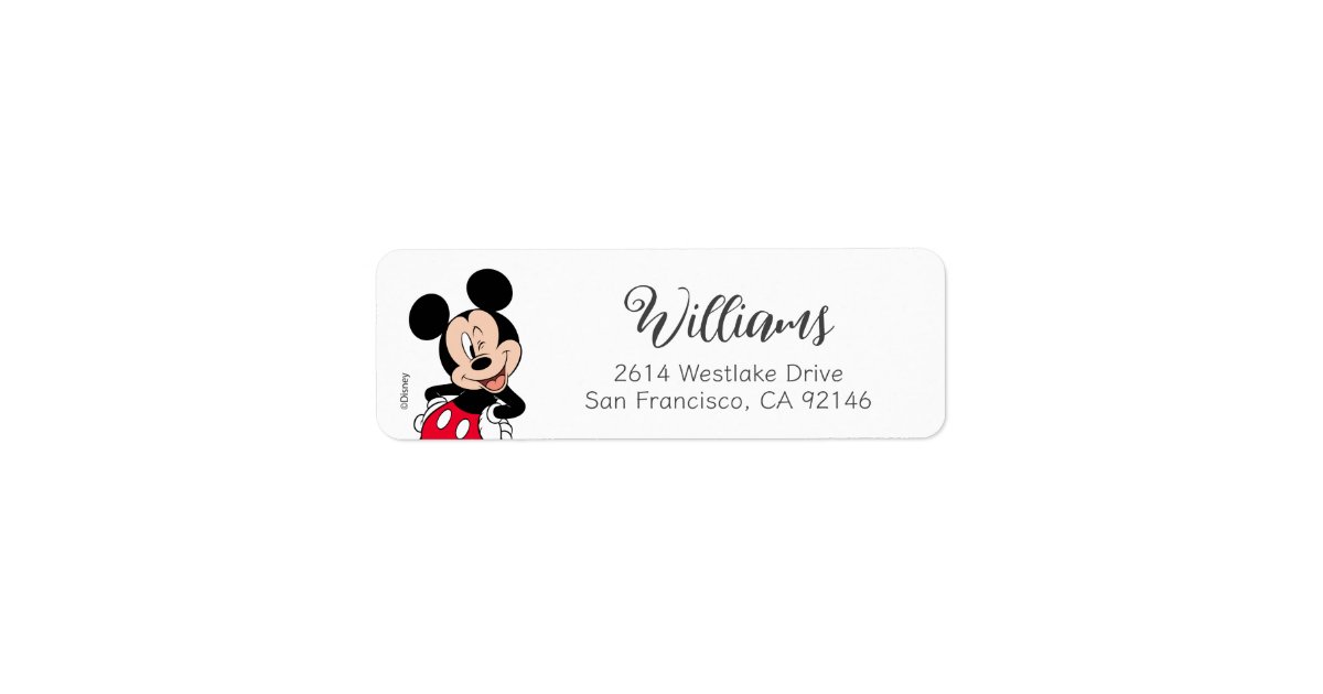 Mickey Mouse Wink Label | Zazzle