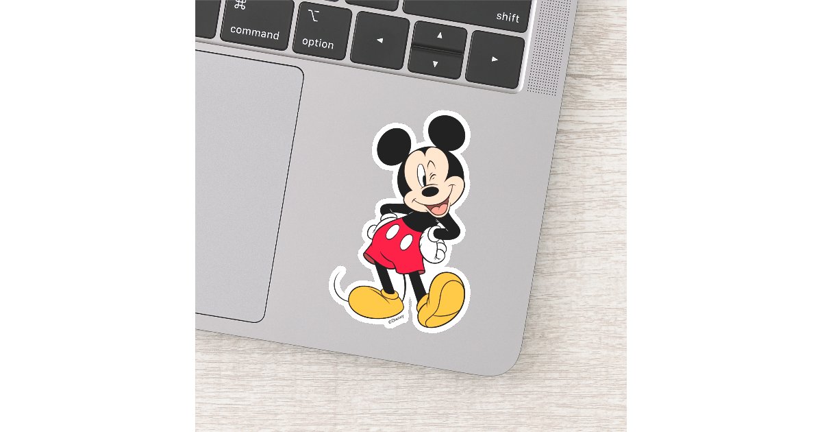 Mickey Mouse Wink Sticker | Zazzle