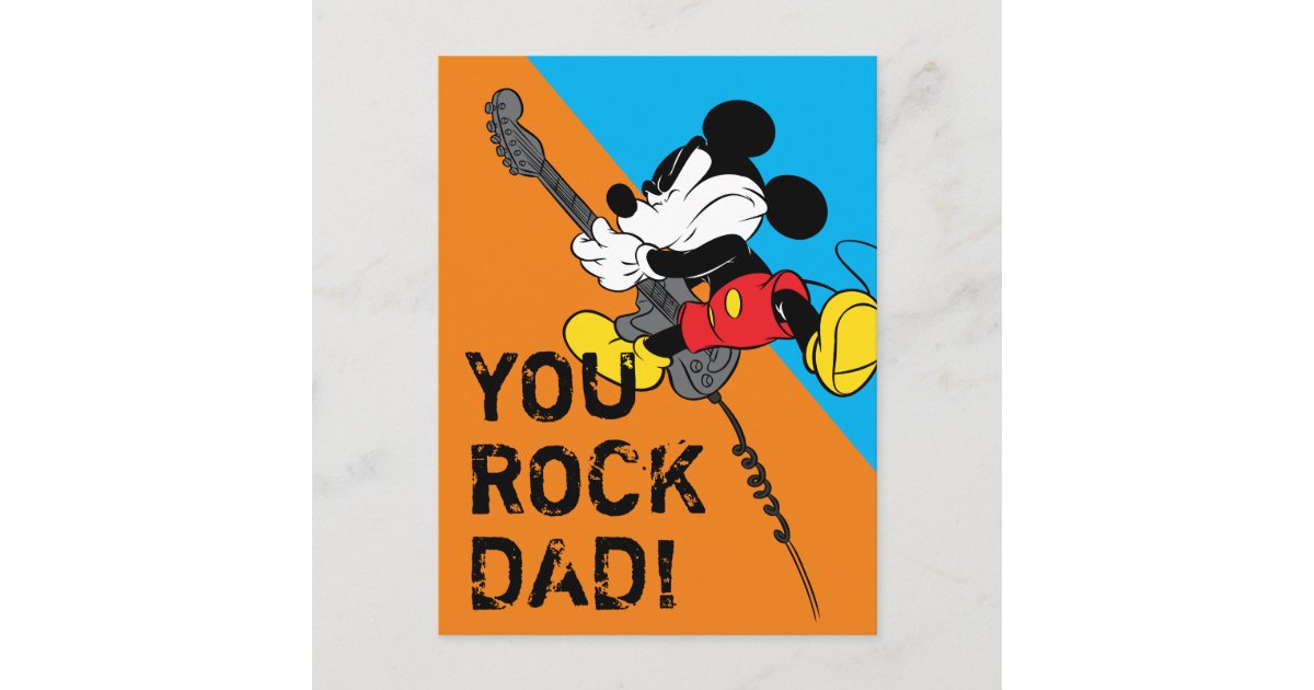 Mickey Mouse | You Rock, Dad! Postcard | Zazzle