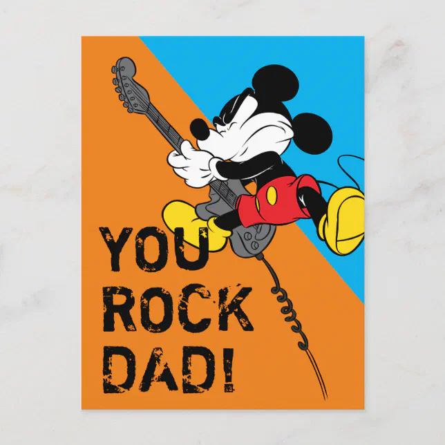 Mickey Mouse | You Rock, Dad! Postcard | Zazzle