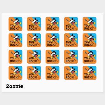 Mickey Mouse | You Rock, Dad! Square Sticker | Zazzle