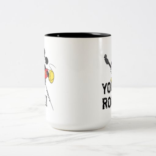 Mickey Mouse | You Rock, Dad! Two-Tone Coffee Mug | Zazzle