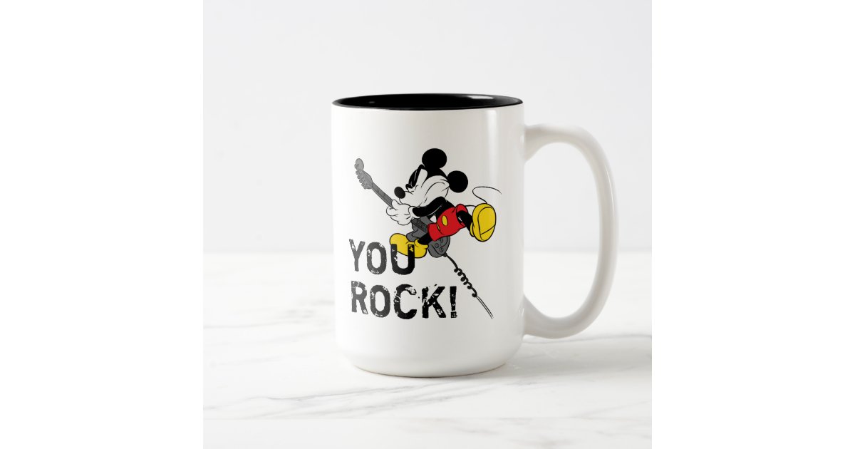Mickey Mouse | You Rock, Dad! Two-Tone Coffee Mug | Zazzle