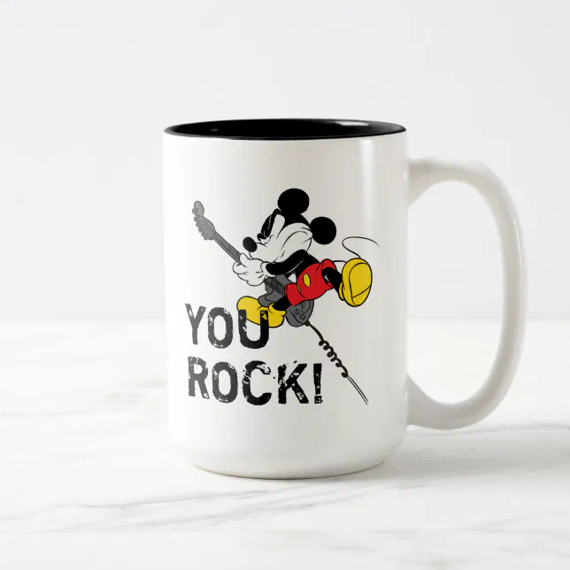 Mickey Mouse | You Rock, Dad! Two-Tone Coffee Mug | Zazzle