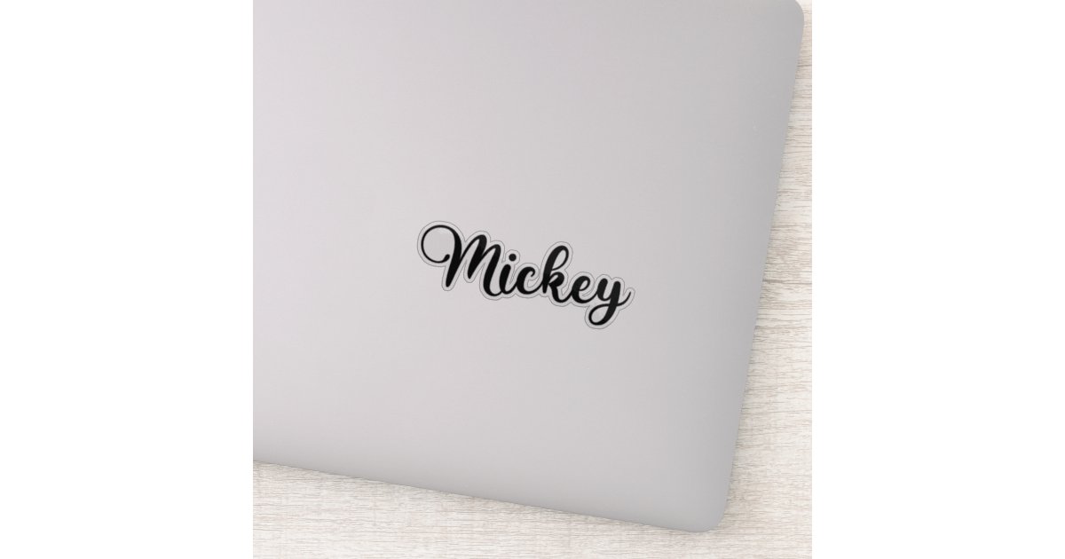 Mickey Name - Handwritten Calligraphy Sticker | Zazzle