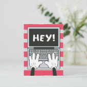 Mickey on Computer - Hey! Postcard | Zazzle