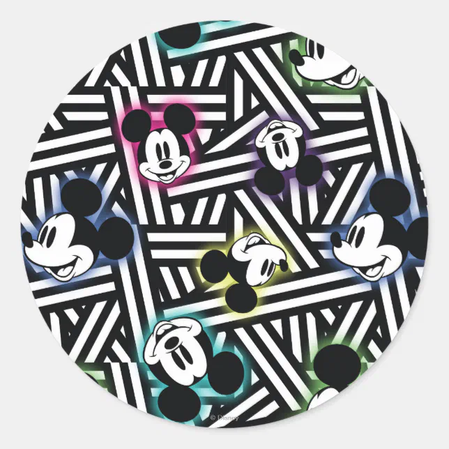 Mickey Pattern 4 Classic Round Sticker | Zazzle