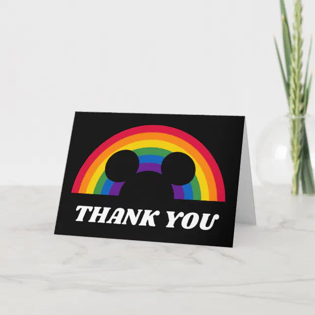 Mickey Rainbow | Thank You Card | Zazzle