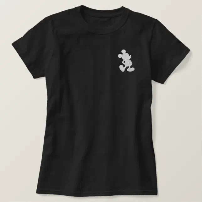 Mickey Silhouette - Pink Embroidered Shirt | Zazzle