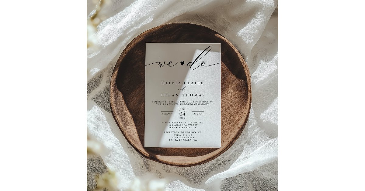 Micro Intimate We Do Courthouse Wedding Invitation | Zazzle