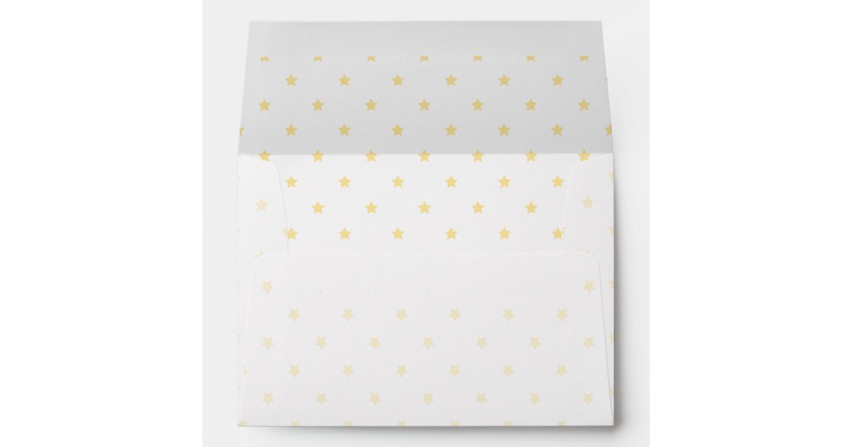 Micro Stars Canary Yellow - White Envelope | Zazzle
