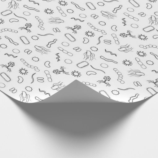 Microbiology - Black on White Wrapping Paper | Zazzle