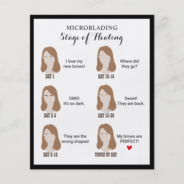 Microblading Aftercare Instruction Classy Framed Flyer | Zazzle