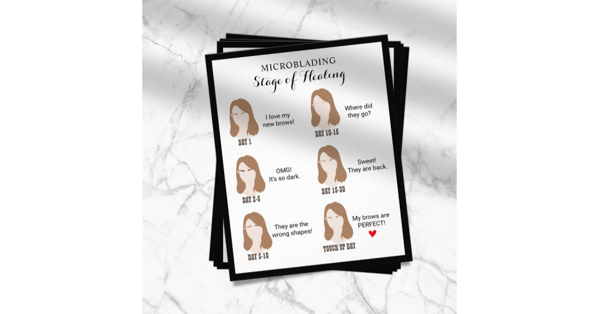 Microblading Aftercare Instruction Classy Framed Flyer | Zazzle