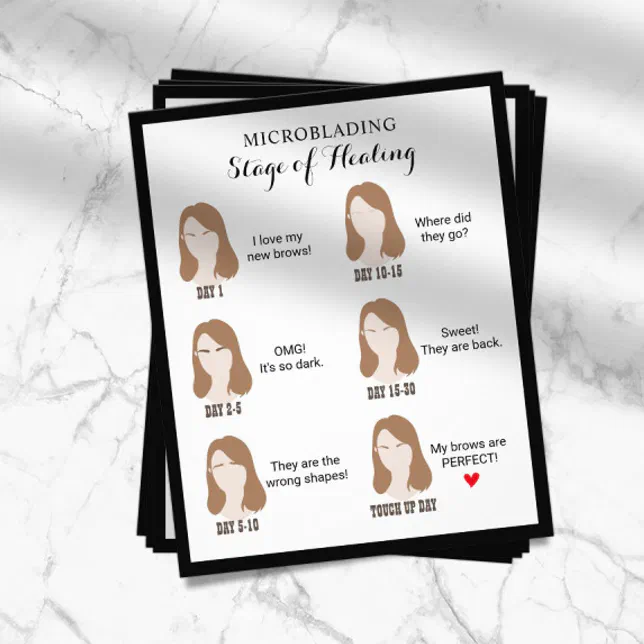Microblading Aftercare Instruction Classy Framed Flyer | Zazzle