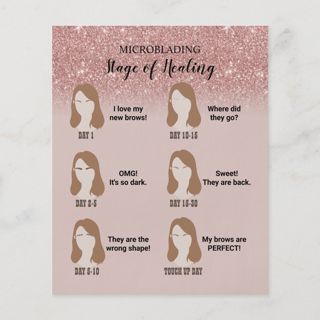 Microblading Aftercare Instruction Rose Gold Flyer | Zazzle