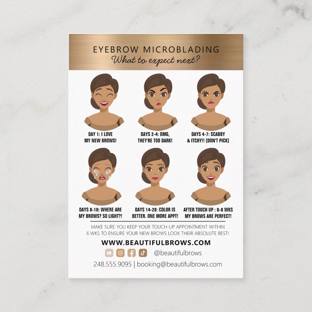 Microblading Aftercare Instructions & Appointment Business Card | Zazzle