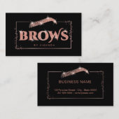 Microblading artist in rose gold glitter business card | Zazzle