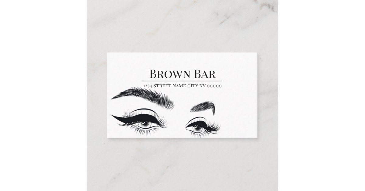 Microblading Brows & Lashes, Eyelash Extensions Business Card | Zazzle