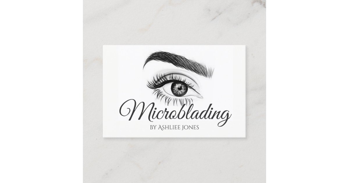 Microblading Eyebrows & Lashes Salon Business Card | Zazzle