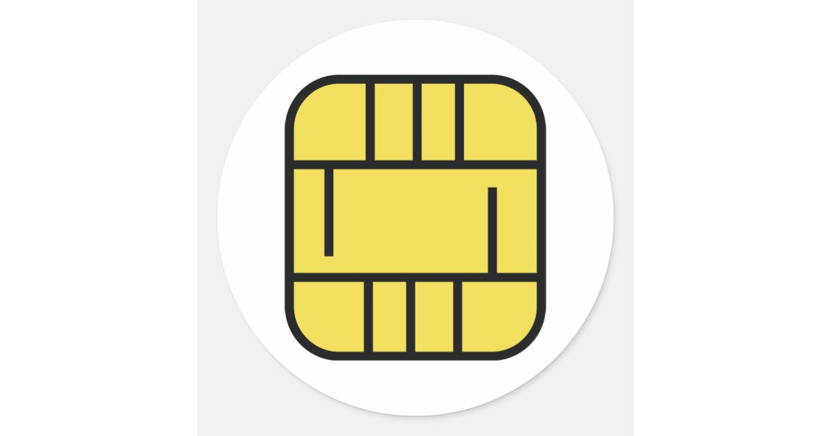 microchip credit card classic round sticker | Zazzle