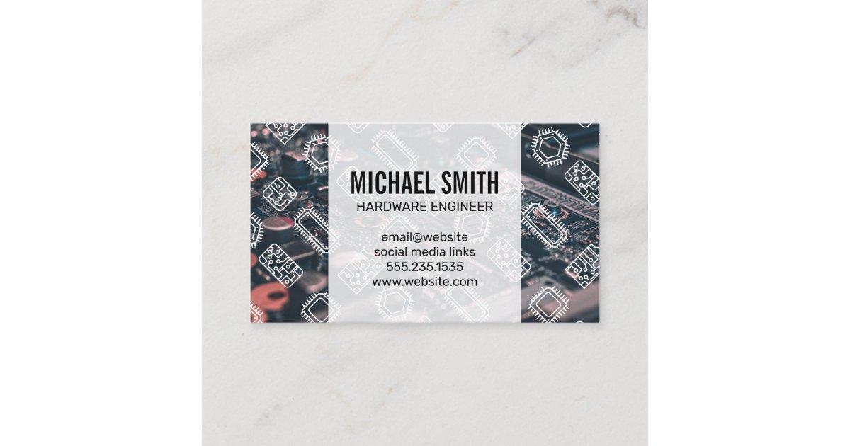 Microchip Pattern | Motherboard Technology Business Card | Zazzle