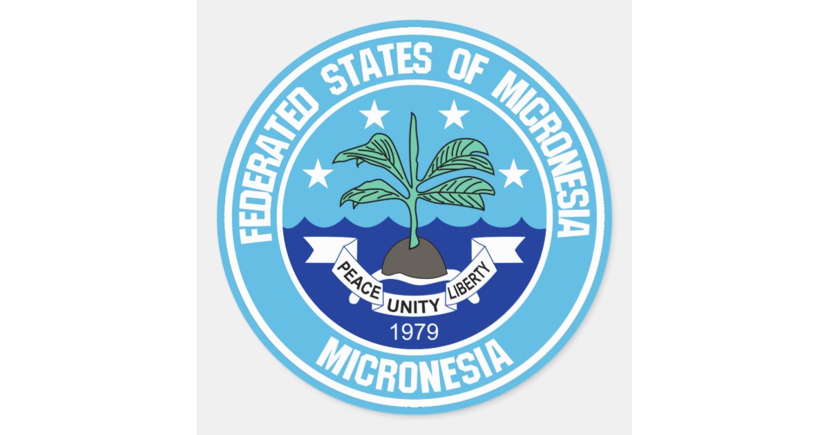 Micronesia Round Emblem Classic Round Sticker | Zazzle